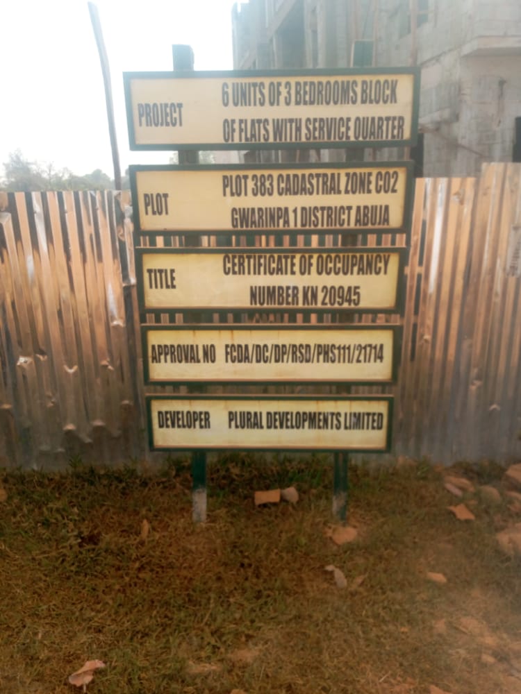Proposed Development of Flats on Plot 383, Cadastral Zone, Abuja Nigeria