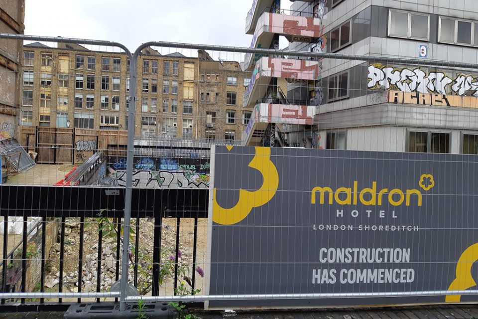 Cfield's Maldron Hotel in London Shoreditch underway.