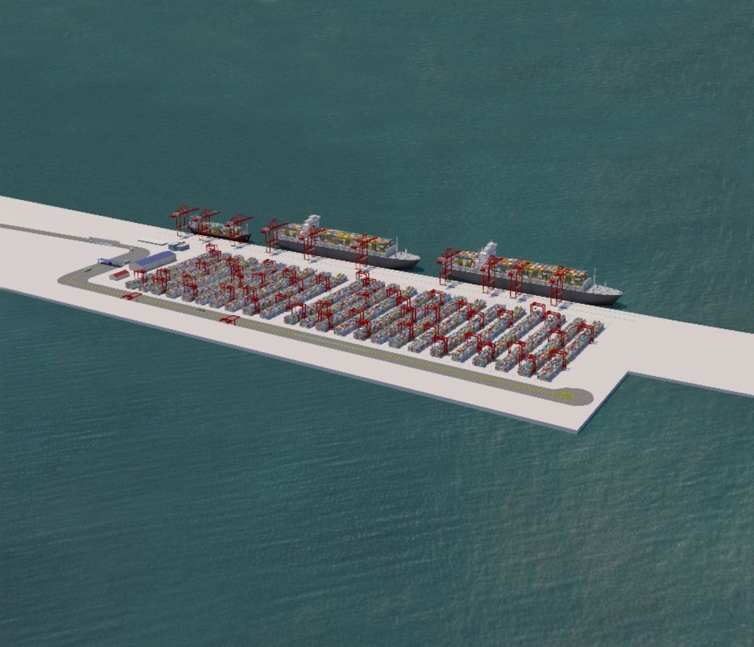 World’s first tidal-powered deep-sea container terminal, construction ...