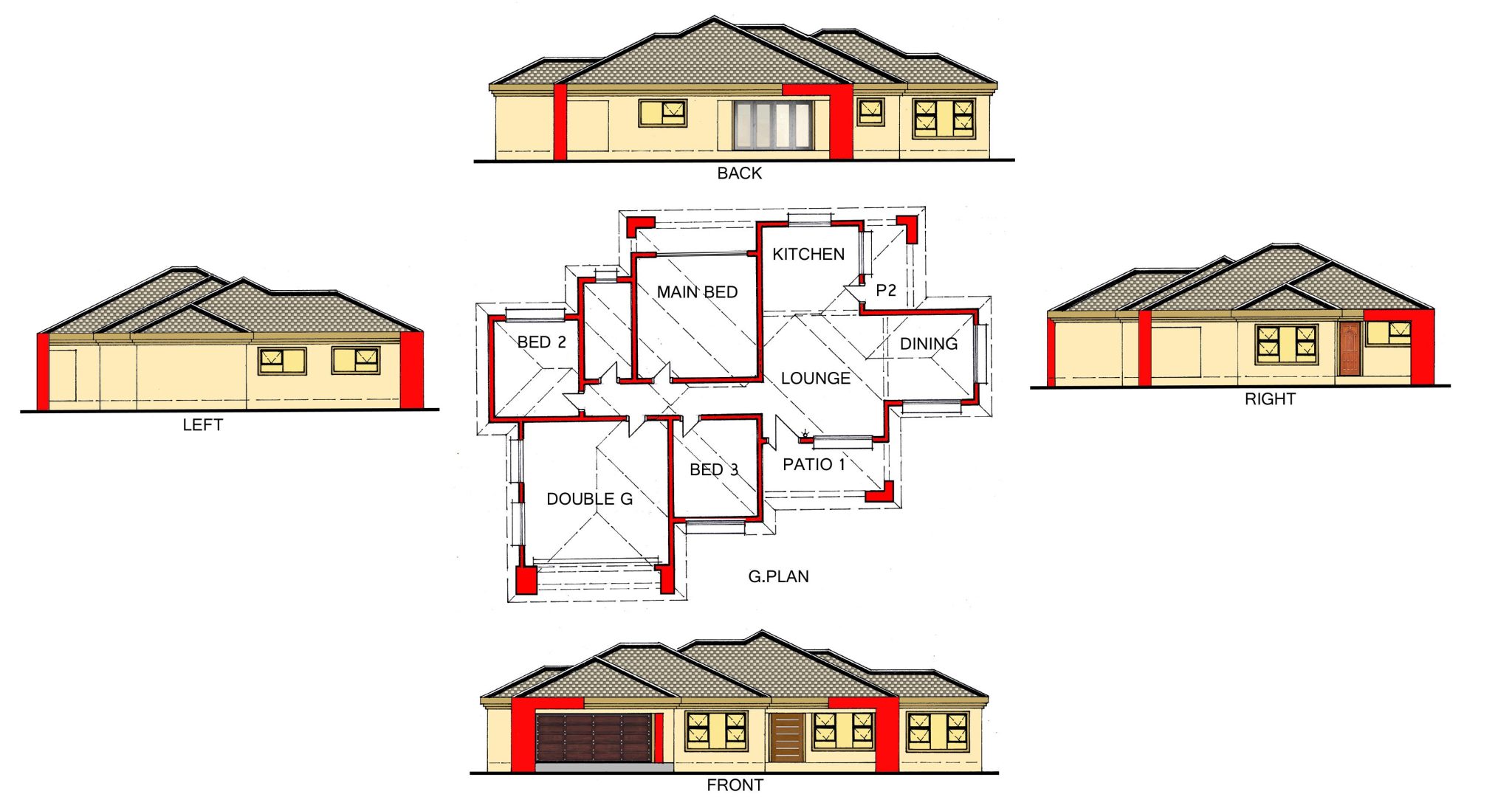 Simple house plans for one, two and three bedroom houses
